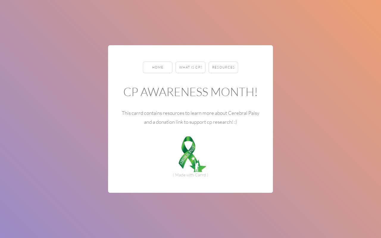 CP AWARENESS MONTH!